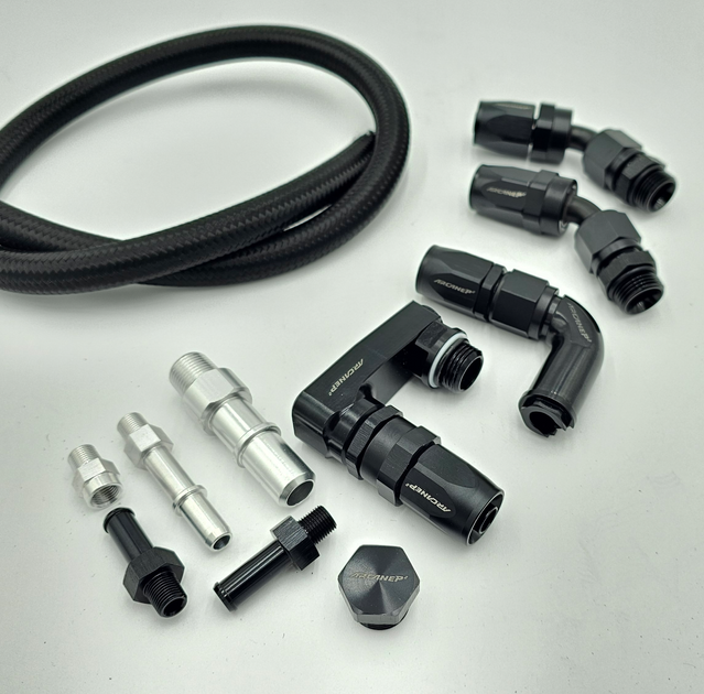 Arcane P2 Fuel Line Adapter/Plumbing Kit for -8AN Rails (Holley Manifo ...