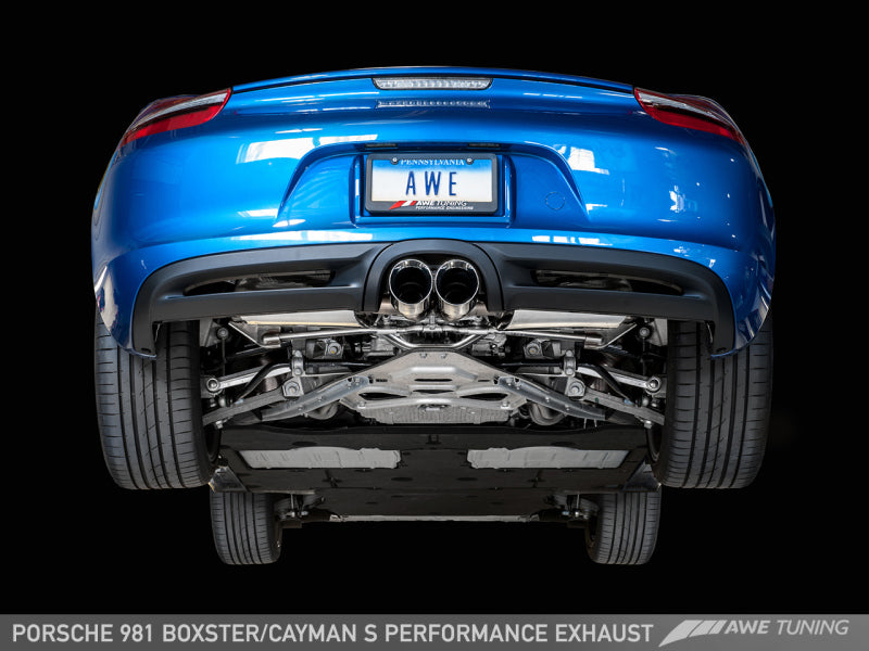 AWE Tuning Porsche 981 Performance Exhaust System - w/Chrome Silver Ti ...