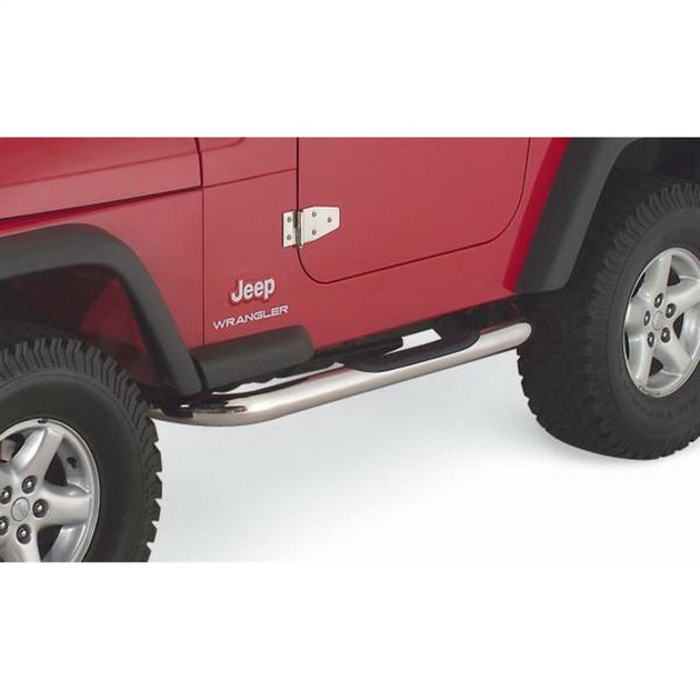 Rampage 1987-1995 Jeep Wrangler(YJ) 3 Inch Round Nerf Bar - Polished ...