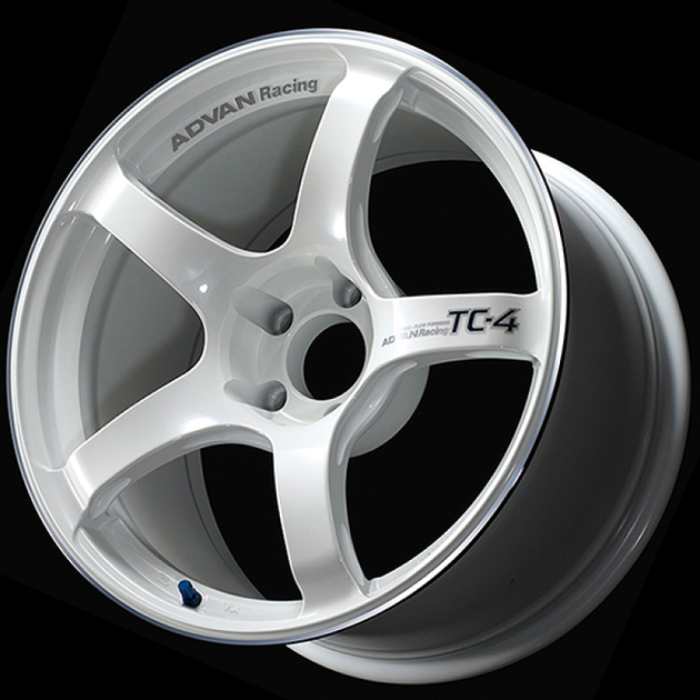 Advan TC4 18x9.5 +45 5-120 Racing White Metallic & Ring Wheel ...
