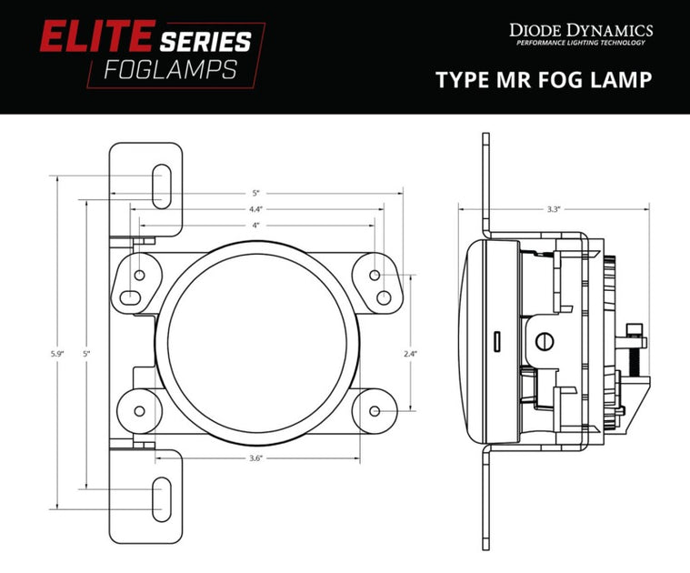 Diode Dynamics Elite Series Type MR Fog Lamps - White (Pair ...